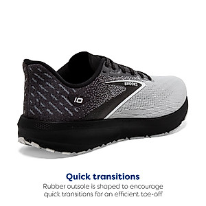 Brooks Men’s Launch 10 Neutral Running Shoe - Black/Blackened Pearl/White - 12.5 Wide