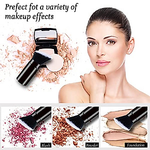 Makeup Brush Kabuki Brushes Retractable Banidy Travel Face Blush Brush Kabuki Brush Portable Powder Brush Foundation Brush with Cover for Powder Blush, Bronzer, Buffing, Flawless Powder Cosmetics