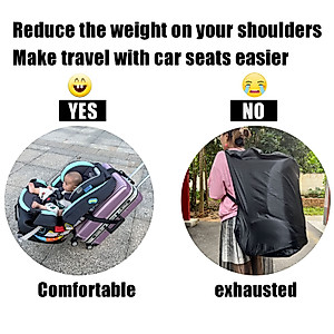 Car Seat Travel Belt | Adjustable Strap to Convert Kid and Carry-on Luggage into an Airport Stroller，Easy Carry ,Universal Size, Black