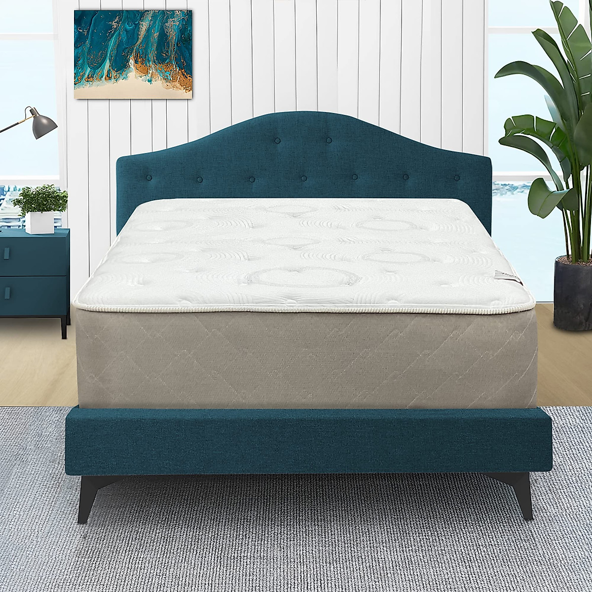 Greaton 14" Firm Hybrid Mattress, Stable and Comfortable Double Sided Bed Mattresses, Provide Equal Level Body Support and Correct Posture, Fully Assembled Bedding, White, Full XL