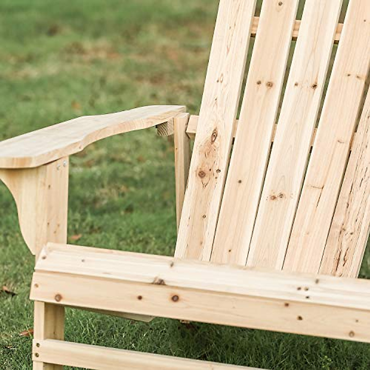 Patio Festival Wooden Double Adirondack Chairs Loveseat, Outdoor Fir Unpainted Wooden Adirondack Loveseat for Outdoor, Garden, Lawn, Deck Chair, 2-Person Seat,Natural Color