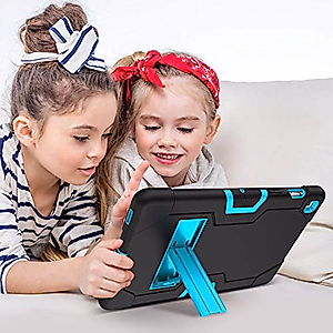 Galaxy Tab S5e 10.5 2019 Case SM-T720/T725 GUAGUA Kickstand Heavy Duty 3 in 1 High Impact Full-Body Rugged Bumper Shockproof Protective Anti-Scratch Case for Samsung Galaxy Tab S5e 2019 Black/Blue