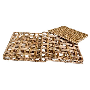 LilaCraft Wicker Storage Bins, Wicker Storage Baskets for Shelves, Large Wicker Storage Cubes Baskets, Wicker Baskets for Gifts, Storage Bins for Bedroom, Living Room (Set 4 packs 12”x12”x12”)