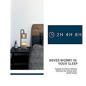 HLTGC Candle Warmer Lamp, with 3 Bulbs,Timer & Dimmer,Compatible with Large Yankee Candle Jars,for Jar Candles,Electric Top Candle Melter,110-120v，(Black)