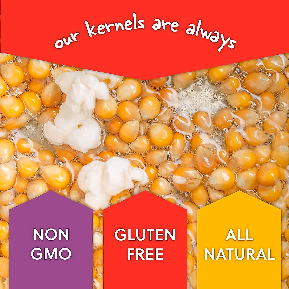 Original Whirley Pop Starter Pack - Wabash Valley Farms Popcorn Kit, Whirley Pop Popcorn Maker With 3 Movie Theater Popcorn Kits and 4 Movie Night Face Tubs, Gourmet Popcorn Gift Sets (Metal Gear-Red)