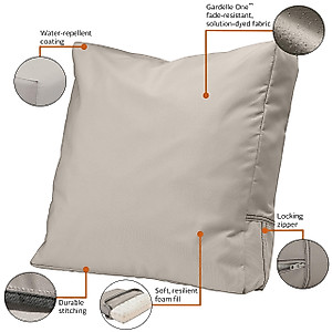 Classic Accessories Ravenna Water-Resistant Patio Lounge Chair/LoveSeat Back Cushion, 25 x 22 x 4 Inch, Mushroom, Patio Furniture Cushions