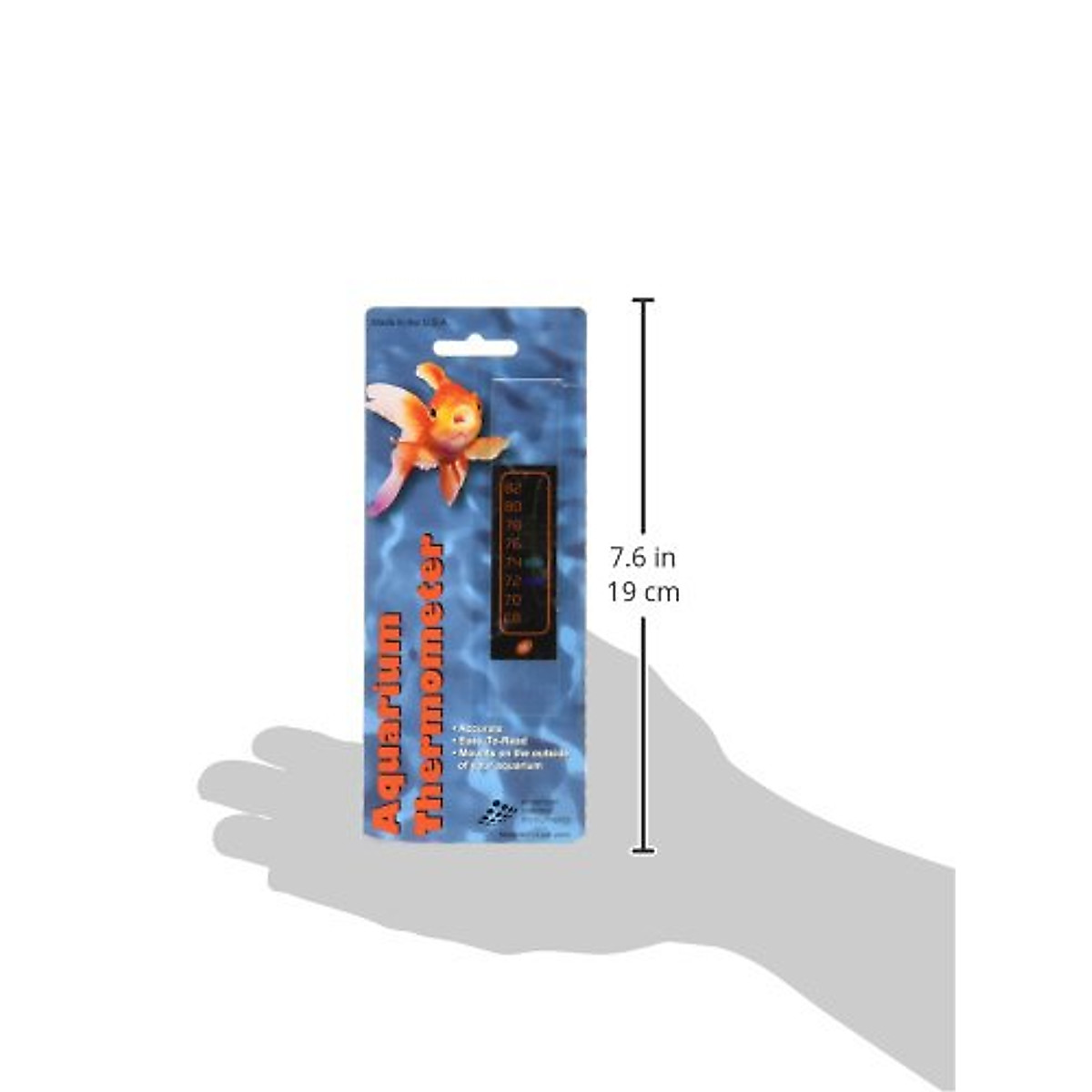 Amer Thermal Instruments Liquid Crystal Vertical Aquarium Thermometer, Small