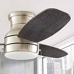 Ashby Park 44 in. White Color Changing Integrated LED Brushed Nickel Ceiling Fan with Light Kit and 3 Reversible Blades