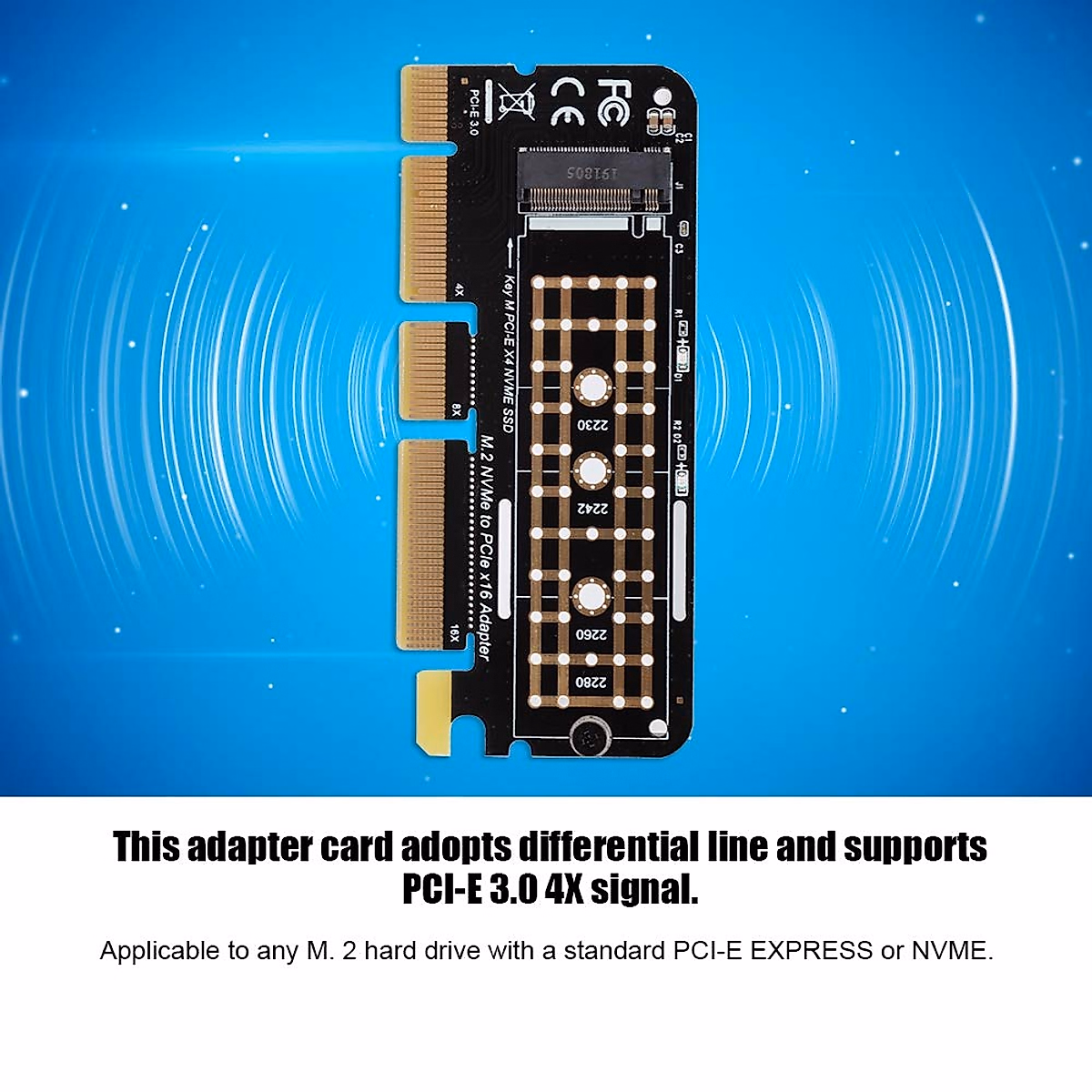 Zopsc High Speed SSD Hard Disk Adapter Mini M.2 NGFF SSD to PCI-E 3.0 X16 Expansion Riser Card Application for Home/Office/Gamer