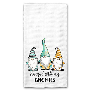 Hanging with My Gnomes, Gnome Microfiber Kitchen Towel Holiday Home Decor