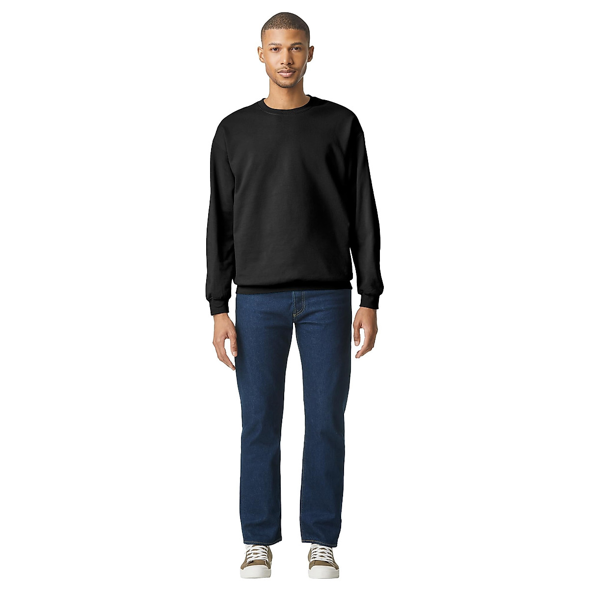 Gildan Softstyle Crewneck Sweatshirt, Style GSF000, Black, Large