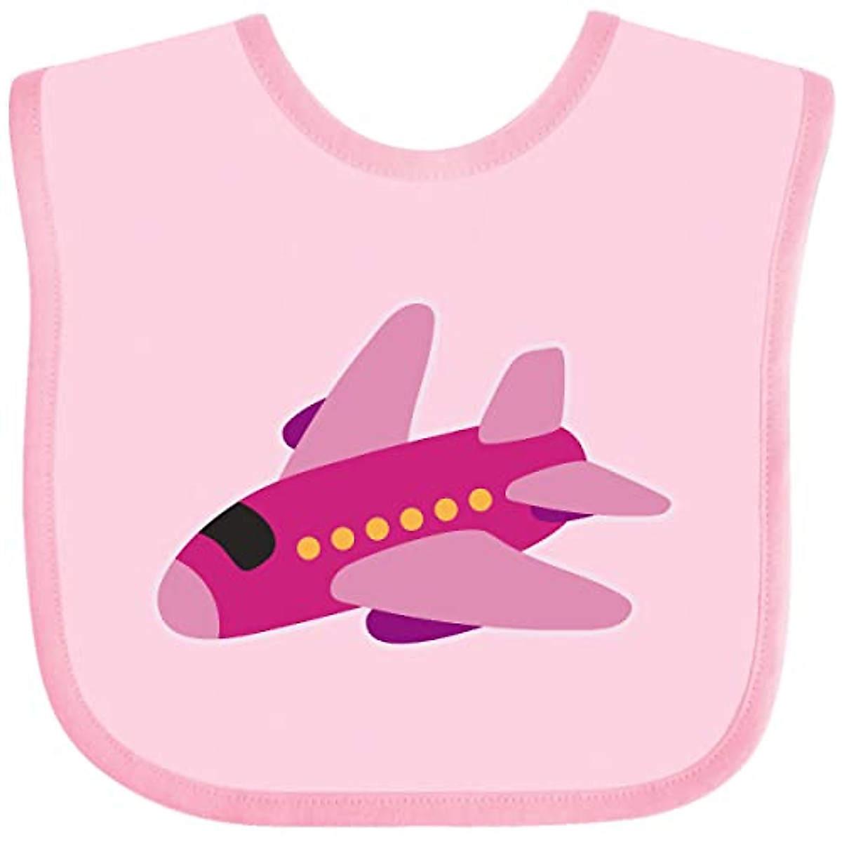 inktastic Girls Pink Airplane Pilot Baby Bib Pink 2e225