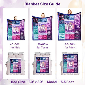 13 Year Old Girl Gifts, for 13 Year Old Girl, 13th Birthday Gifts for Girls, 13th Birthday Decorations for Girls, 13 Year Old Girl Birthday Gift Ideas, 13 Year Old Girl Blanket 40"X50"