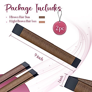 Women's Hair Bun Maker French Twist Hair Fold Wrap Snap by Andlane (1 Brown, 1 Light Brown)