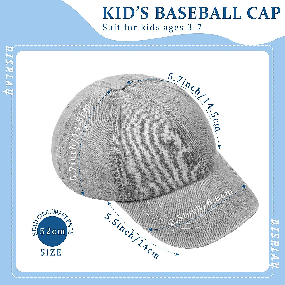 4 Pieces Kids Baseball Hats Distressed Washed Toddler Plain Baseball Caps Adjustable Summer Trucker Hats for Boys Girls