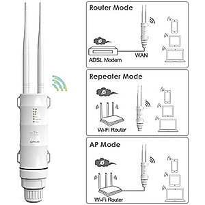 WAVLINK AC600 Outdoor WiFi Upgrade Version Extender,Weatherproof Internet Long Range Signal Booster,Wireless Dual Band 2.4+5G Repeater/Router/AP with POE,No WiFi Dead Zones for Outdoor WiFi Coverage