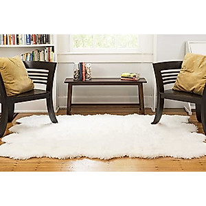 Walk on Me Silky Soft Faux Fur Rug, Fluffy Rug, Sheepskin Area Rug, Shaggy Rug for Living Room, Bedroom, Kid's Room, or Nursery, Home Décor Accent with Non-Slip Backing (White)