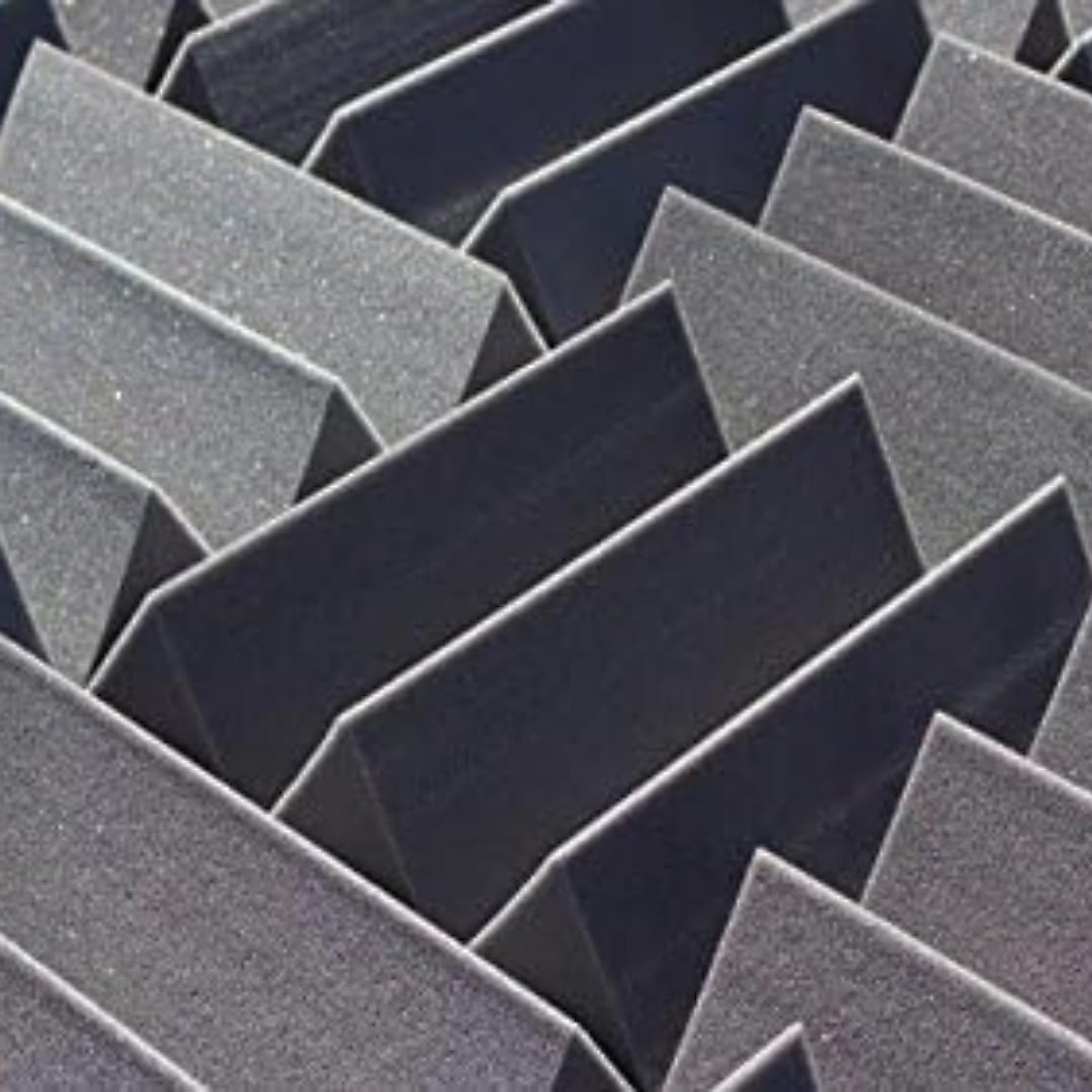 Bass Absorbing Wedge Style Panels - Soundproofing Acoustic Studio Foam - 12"x12"x4" Tiles - 2 Pack - DIY (Charcoal)