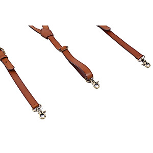 Exception Goods Leather Suspenders For Men, Personalized Brown Genuine Leather, Groomsmen Gifts (L Fits 5'2"-6'23", Brown)