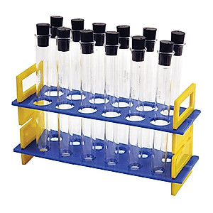 United Scientific Supplies TTRSET Test Tube Rack with 24 mL Glass Tubes and Rubber Stoppers