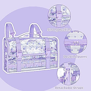 Yewiwin Doll Storage Organizer Backpack Compatible with OMG&LOL Surprise Dolls All,Clear View Hanging Dolls Carrying Case for Girl,Bag Only (Purple)