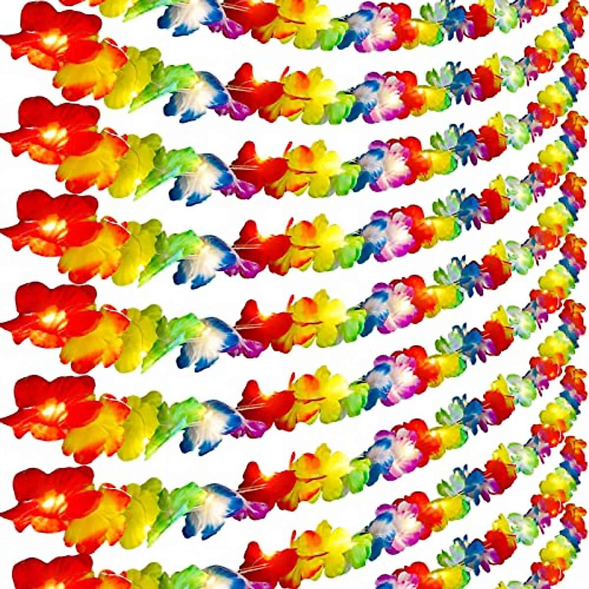 20 Pcs Hawaiian Lei Garlands for Luau and Beach Parties