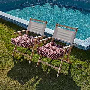 JMKaixin Pack of 2 Outdoor Seat Cushions, Patio Chair Cushions 19"x19" with Ties for Patio Furniture Chairs Home Garden Decoration