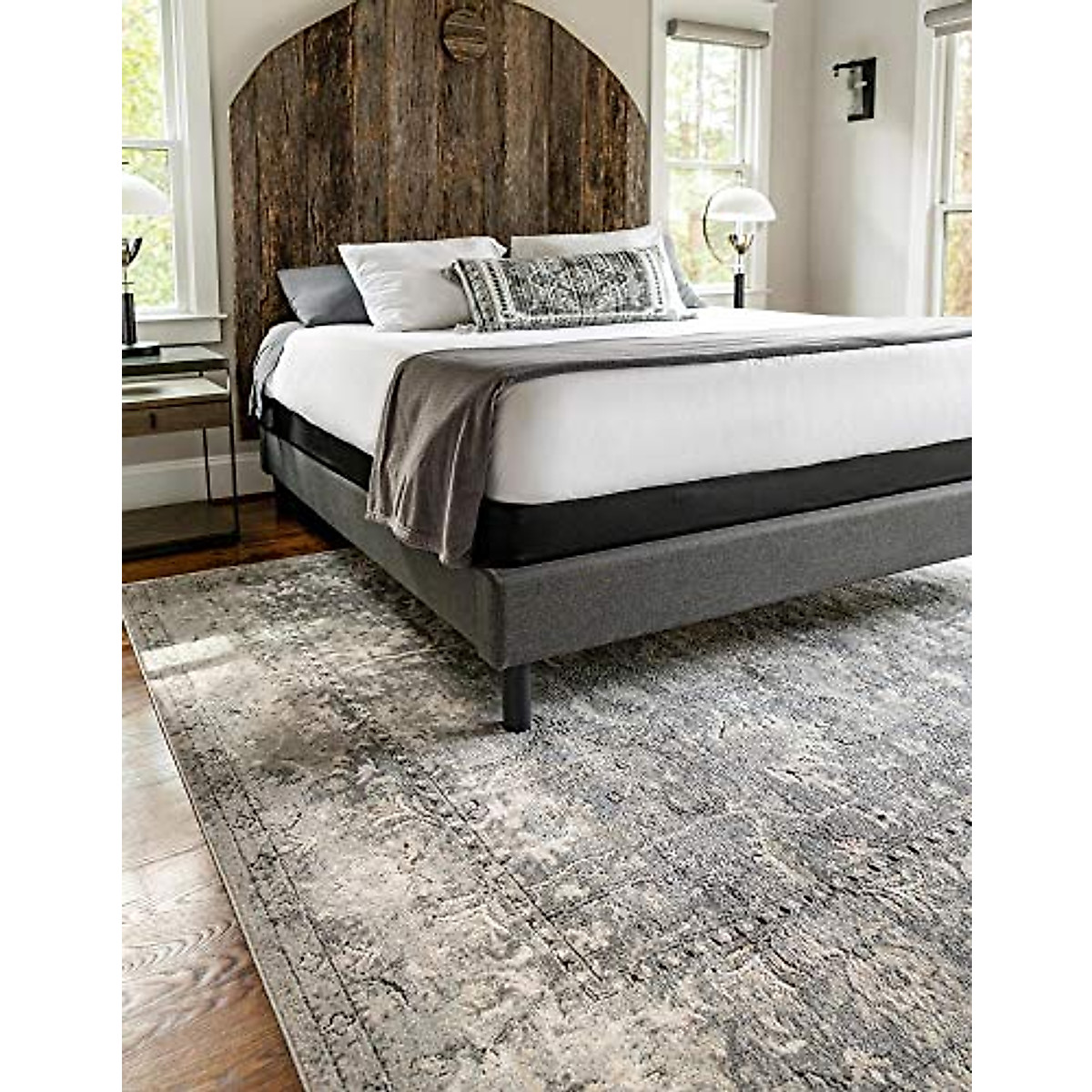 Rugs.com Oregon Collection Rug – 8' x 10' Gray Low-Pile Rug Perfect for Living Rooms, Large Dining Rooms, Open Floorplans