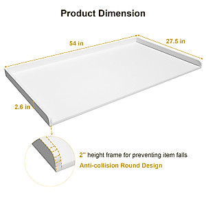 Ulif Over Washer Dryer Countertop, Melamine Matte Surface for Laundry Storage and Organization, Whole Piece of Laundry Room Countertop, 27.5" W x 54" L x 2.6" H, White