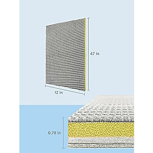 Kaiyopop Aquarium Filter Media, Upgraded 8-Layer Fish Filter Floss, 47" x 12" Pond Filter Media for Outdoor Ponds and Fish Tank