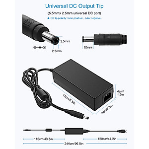 ALITOVE 36V Power Supply 4A 144W AC/DC Adapter 100~240V AC to DC 36 Volt 4 Amp Converter 36 vdc 4A 3.5A 3A 2A Transformer with 5.5mmx 2.5mm Plug for LED Lights Inkjet Printer Laser Engraver