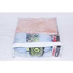 Clear Vinyl Zippered Storage Bags 9.5 x 11.5 x 3 Inch 5-Pack with 7.5" Insert Pocket