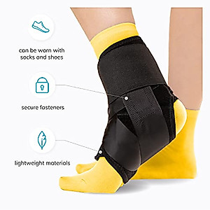 BraceAbility Ankle Brace - Lace-Up, Figure-8 Stabilizer Support for Twisted, Rolled, Sprained Pain Relief - Walking, Running, Basketball Injury Recovery Treatment Wrap for Men, Women, Kids (L)