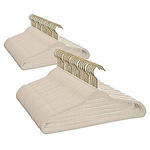 100 Packs Velvet Hangers 360 Degree Rotating Hangers Durable and Slim Anti-Slip Hangers for Hangers Underwear Hooks, Pink - Black - Beige (Pink)