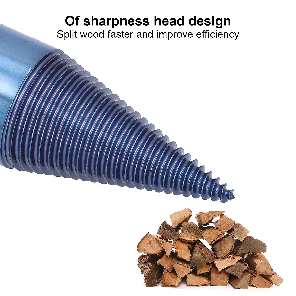 Xinde Firewood Log Splitter Drill Bit, High Speed Steel Log Breaker Reamer, Heavy Duty Twist Firewood Wood Splitter Drill Bit for Electric Drill Machine for Camping Farm Family (42mm Hex Shank)