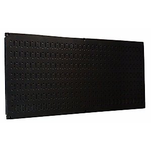 Wall Control Pegboard 16in x 32in Horizontal Black Metal Pegboard Tool Board Panel
