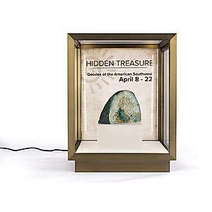 Displays2go Tabletop Glass Display Cases with LED Lighting – Bronze (DC1620SGSS)