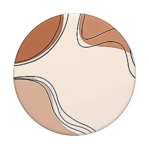 Minimalist Neutral Cream Color Light Brown Line Art PopSockets Swappable PopGrip