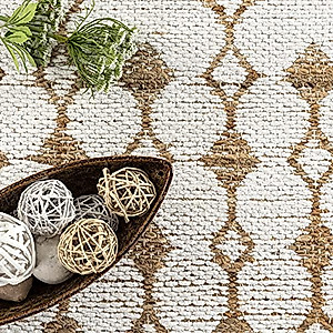 nuLOOM Mandy Hand Woven Moroccan Flatweave Tassel Area Rug, 8' x 10', Natural