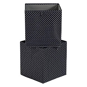 Amazon Basics Collapsible Fabric Storage Cube Organizer Bins - Pack of 6, Black/White Signs, 13x15x13"