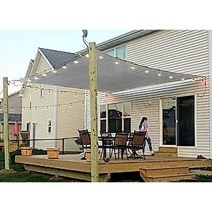 Rectangle Sun Shade Sail Canopy, 6' x 8' Patio Shade Cloth Outdoor Cover - Sunshade Fabric Awning Shelter for Pergola Backyard Garden Carport (Grey)