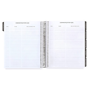 Erin Condren 7" x 9" Platinum Coiled Focused Teacher Lesson Planner (July 2023 - June 2024) - Quartz Grid Vegan Leather Cover - 80 Lb. Thick Mohawk Paper, 12 Month Calendar