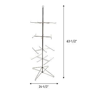 SSWBasics 4-Tier Chrome Wire Spinner Rack (4 tiers - space 12” apart) - Rotating Jewelry Display Organizer - Floor Spinner Rack - Perfect for Food Items and Fashion Accessories