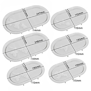 6 Set Tray Silicone Resin Mold Oval Flower Butterfly Shaped Epoxy Silicone Casting Plaster Mold Concrete Clay Tray for Cup Fruit Candy Vase Storage Holder, 3D DIY Display Decor Crafts