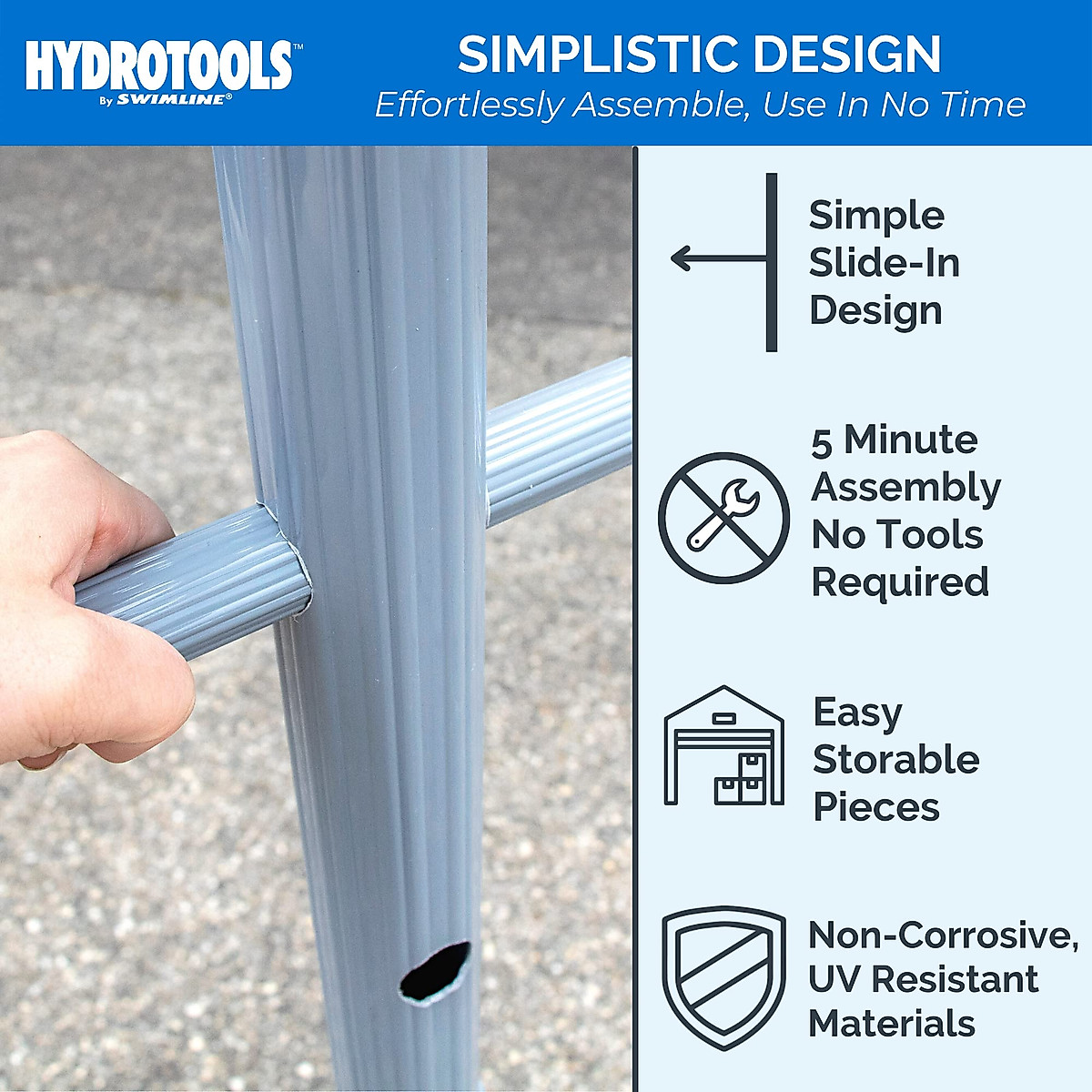 HYDROTOOLS BY SWIMLINE 89033 Premium Free Standing Poolside Valet Towel Rack Adjustable With Water Weighted Base Three Arms Secure Clips For Outdoors & Indoors Pool Patio Poolside Holder Drying Stand