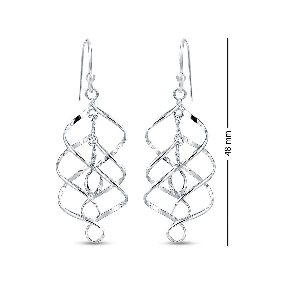 Infinity Knot Drop Dangle Earrings - 925 Sterling Silver for Women and Teens