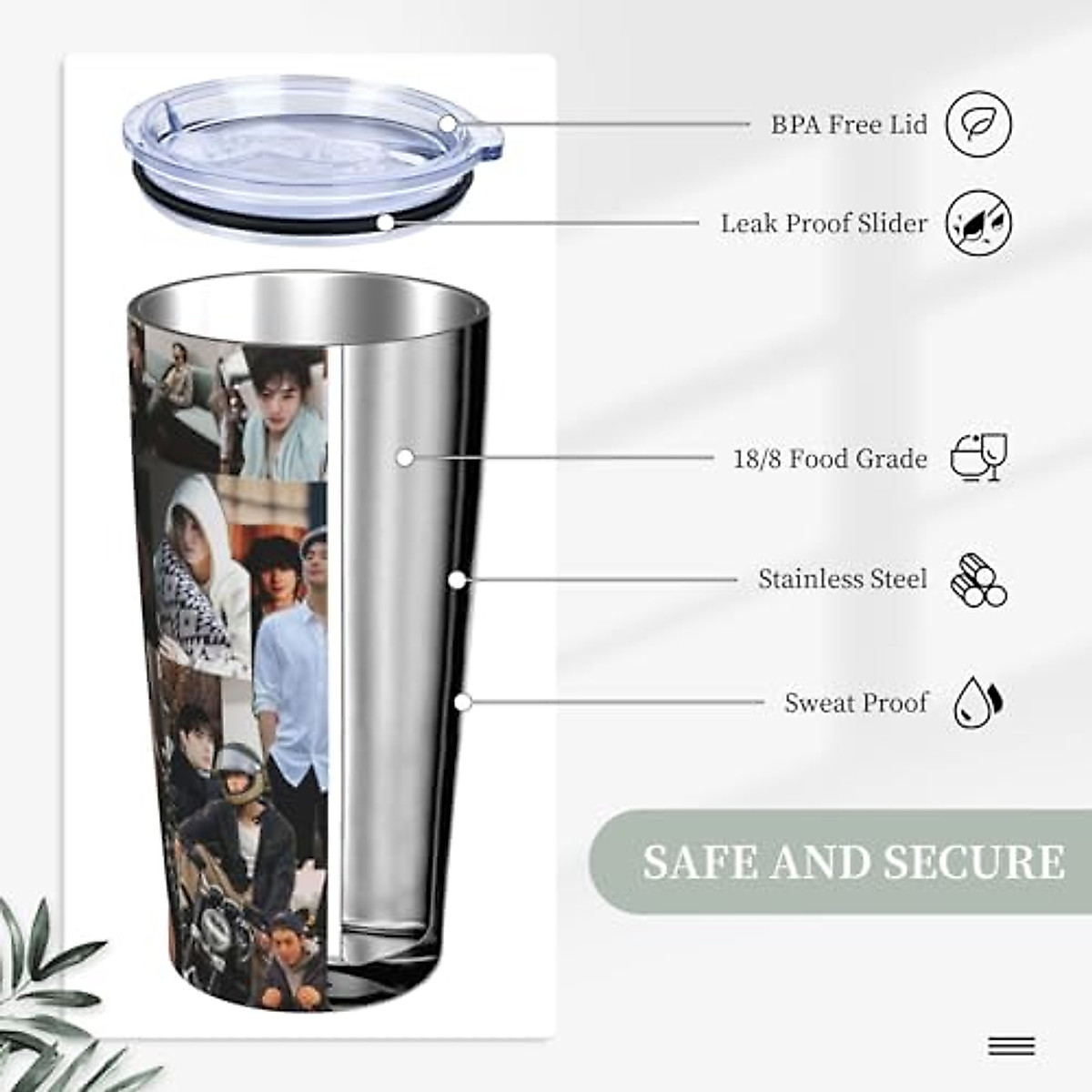 OAEWRE Cha Musics Eun Actors Woo Stainless Steel Mug Insulated Tumbler Coffee Mugs with Lids and Straw Double Wall Vacuum Cup 20oz