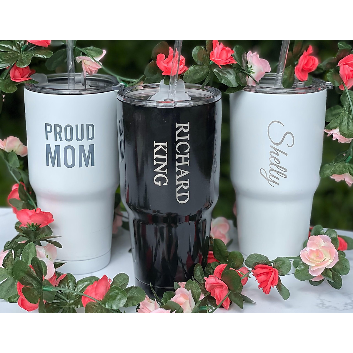 R and R Imports Iowa State Cyclones Proud Mom 24 oz Insulated Stainless Steel Tumblers White. Officially Licensed Collegiate Product