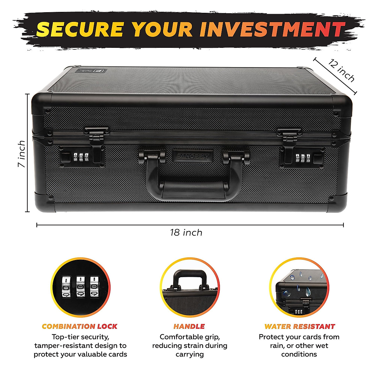 Panopply SLAB ARMOR 160+ 4 Row Psa Graded Card Storage Box Graded Card Case Psa Slab Case for Graded Cards Psa Card Case Baseball Card Cases for Sports Cards Storage Sports Card Case (BLACK)