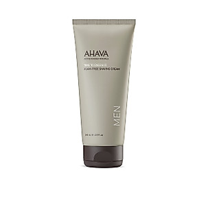 AHAVA Men's Foam-Free Shaving Cream - Foamless Silky Shaving Cream, Closer Shaving, Soothes & Softens, enriched with Osmoter & G-Force: Ginger Root, Ginseng, Ginkgo Biloba & Green Tea, 6.8 Fl.Oz